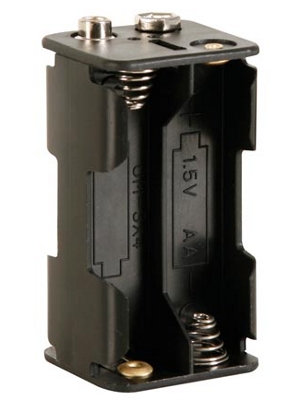 Battery Holder for 4 x AA-Cell (Cube) (w/ Snap Terminals) | Electronics123