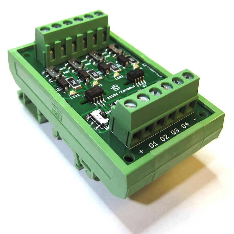 4 Channel Opto-Isolator on DIN-rail Mount | Electronics123